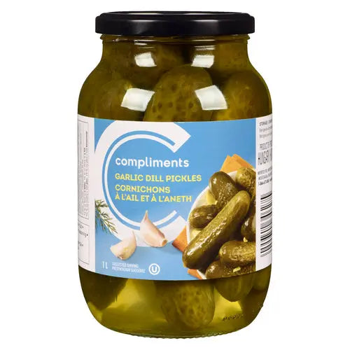 Compliments Garlic Dill Pickles 1L – Farah Foods